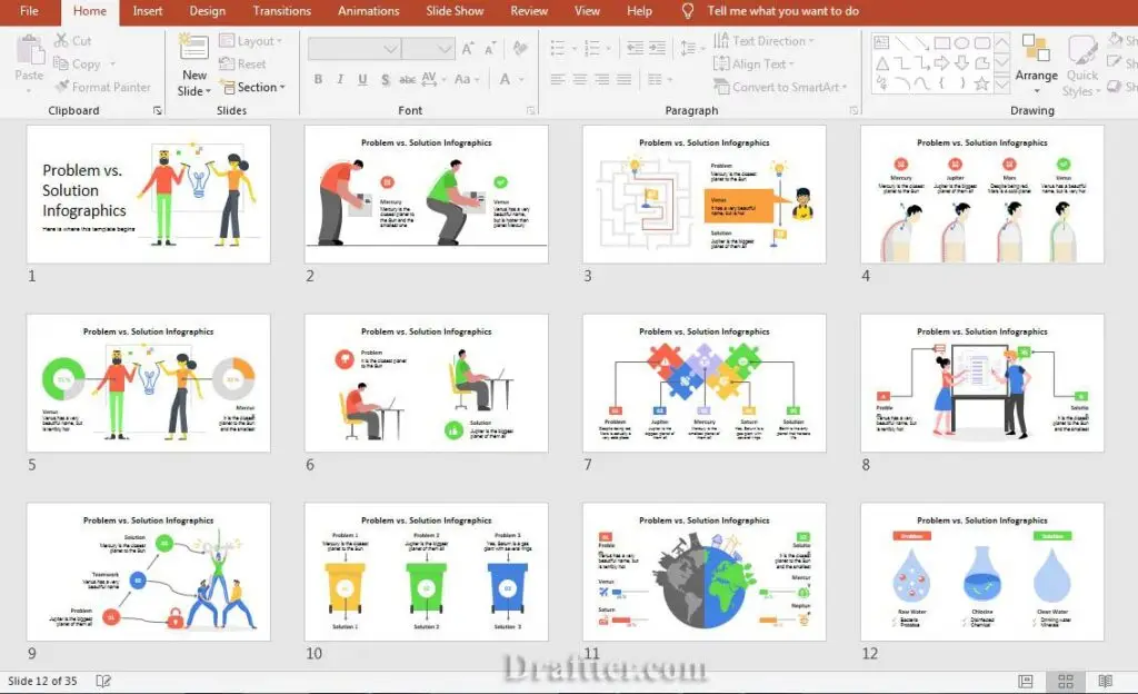 Problem and solution PPT template Free Download – Draftter