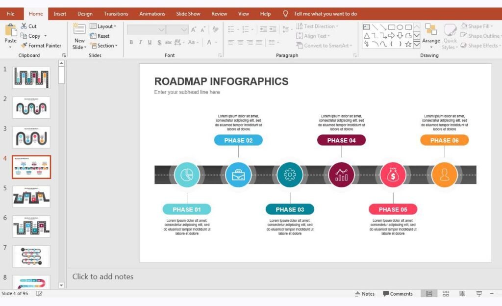 Road map Infographics PowerPoint Templates – Draftter