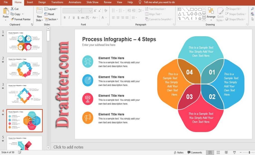 Process infographic PPT Free download – Draftter