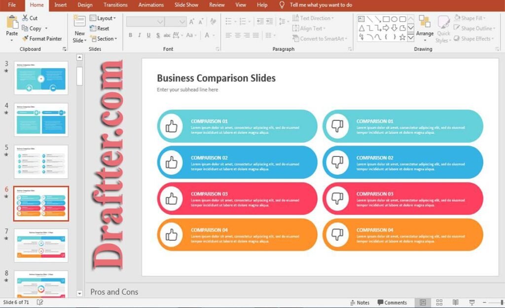 Comparison template PPT free download – Draftter