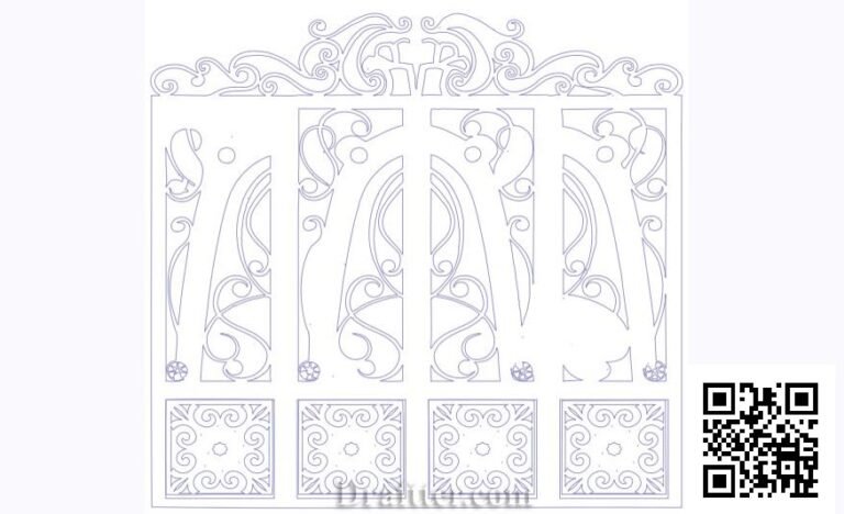Entrance gate AutoCAD drawing free download – Draftter