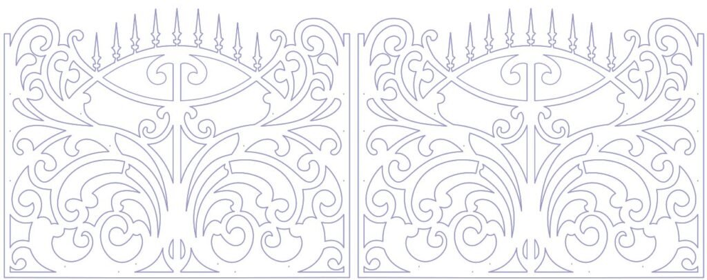 Modern boundary wall gate design 2d cad block – Draftter