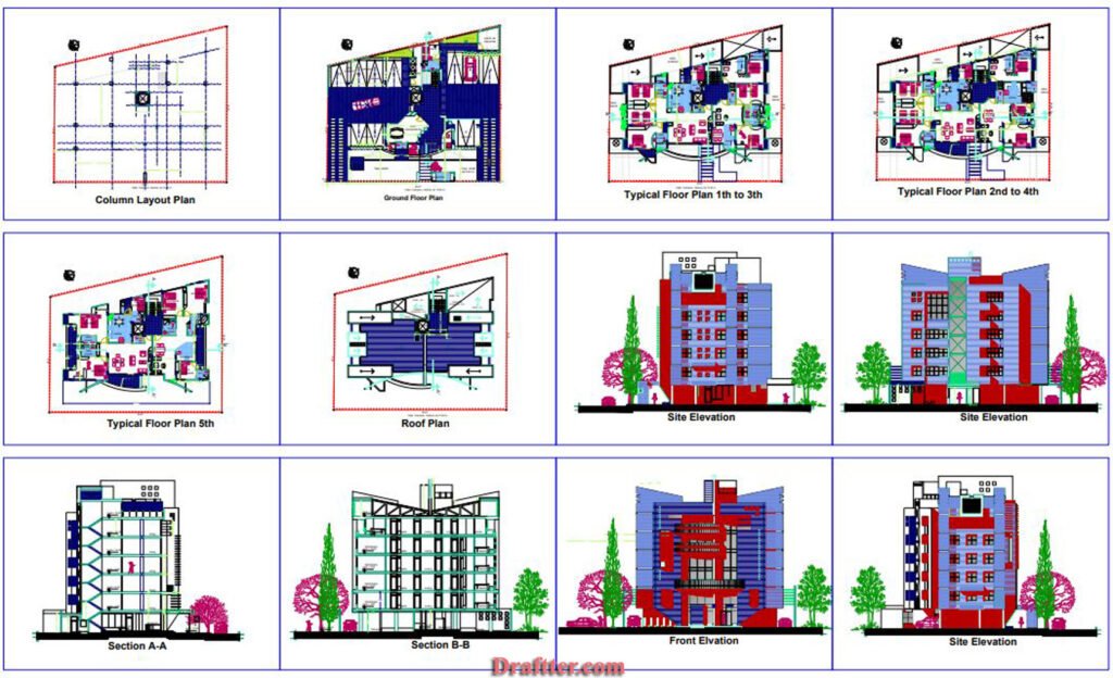 7th Floor Residential Building Design – Draftter