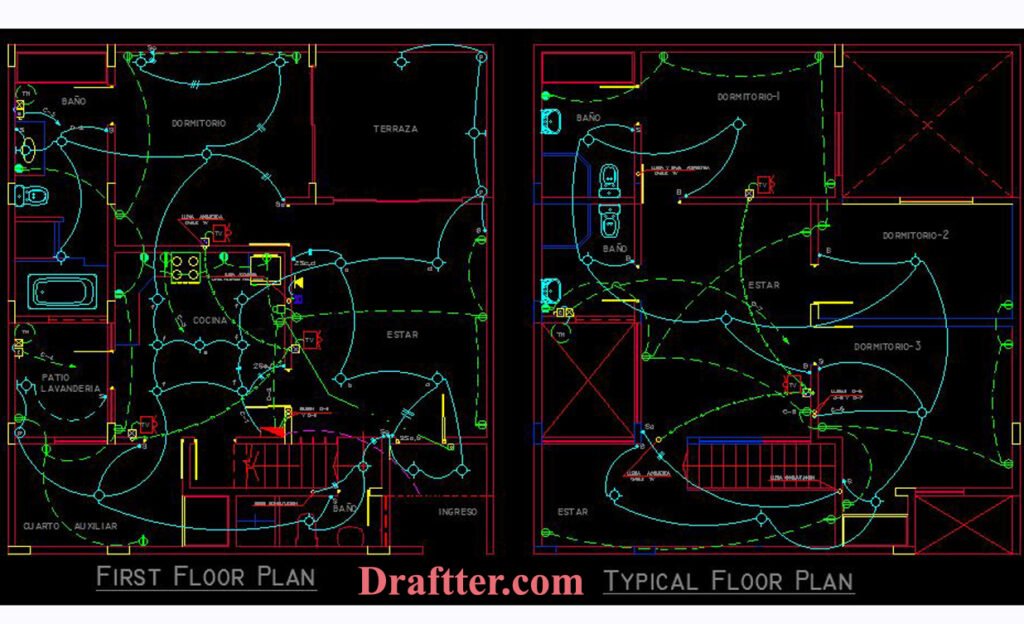 Electrical Work Installation Interior in Duplex House – Draftter