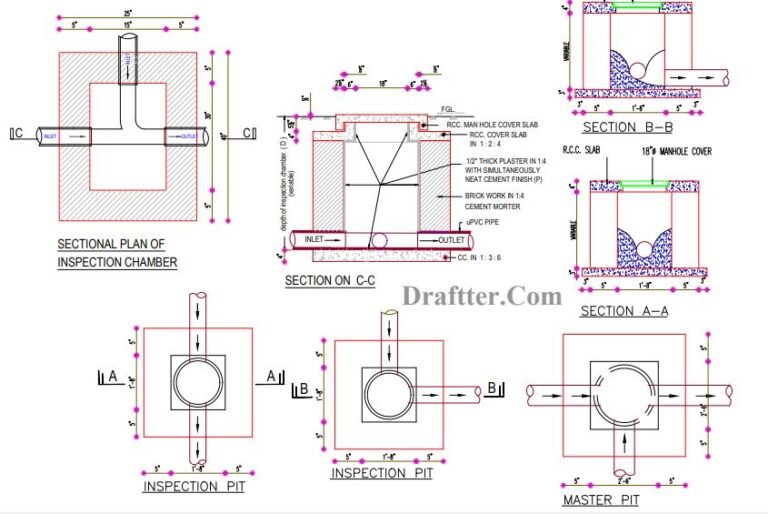 Soil and Waste Disposal Pipe Connection AutoCAD Files – Draftter
