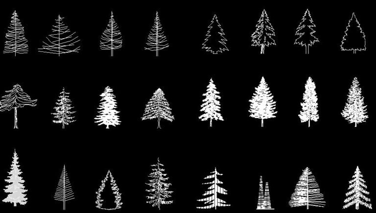 Trees and Flowers AutoCAD 2D Blocks – Draftter