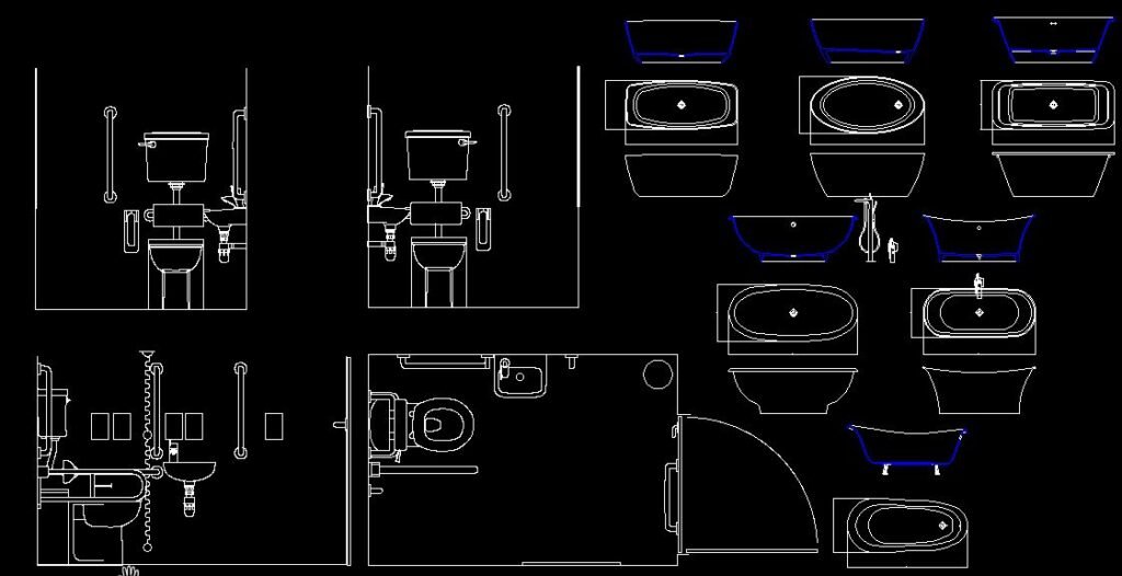 Bathroom Fittings and Accessories CAD Blocks Free Download – Draftter