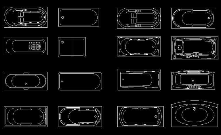 Bathroom Fittings and Accessories CAD Blocks Free Download – Draftter