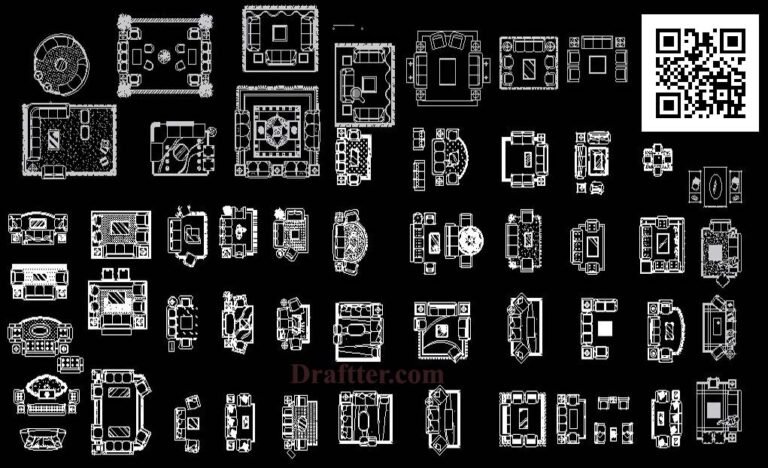 Sofa CAD 2D Blocks Download – Draftter