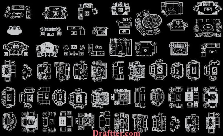 Sofa CAD 2D Blocks Download – Draftter