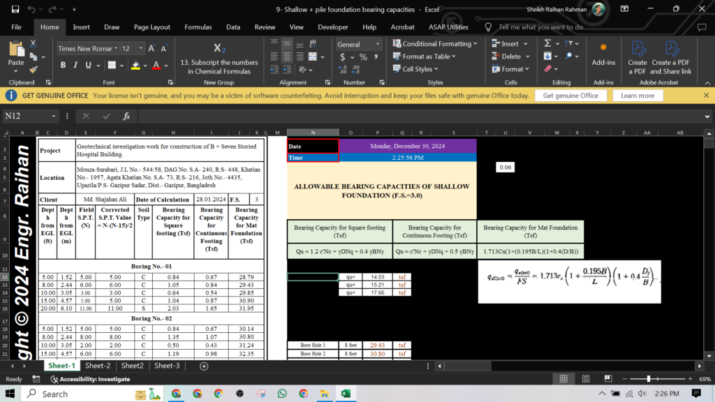 Important of Excel Spreadsheets for Civil Engineering