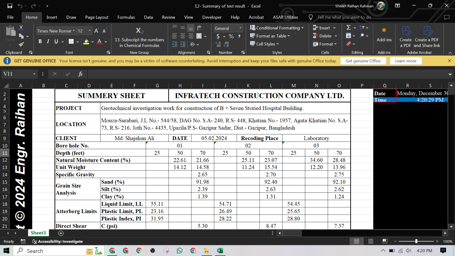 Soil Report with All Excel Files – Draftter